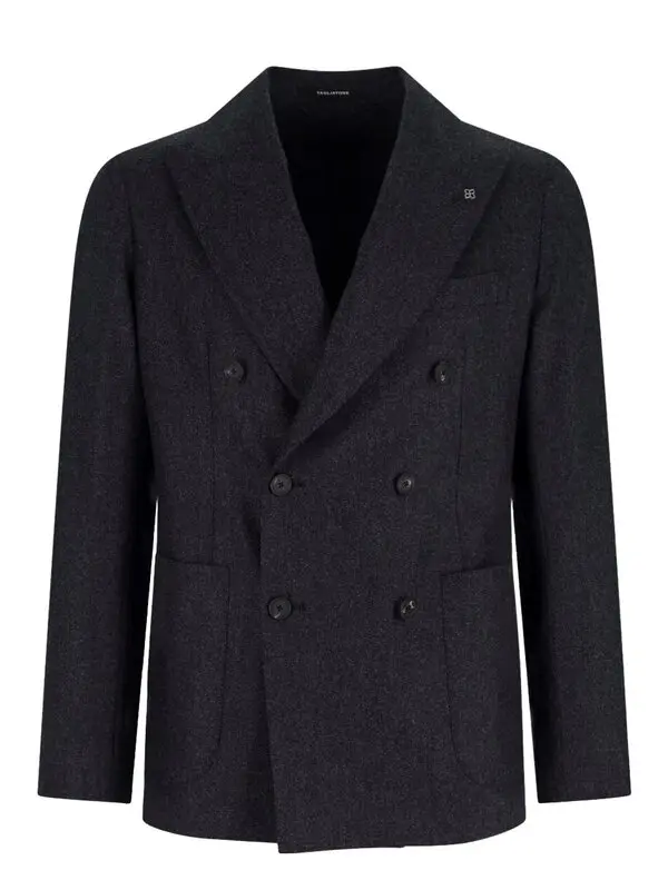 Comme Des Garçons Double-breasted Virgin Wool Blazer - Gray