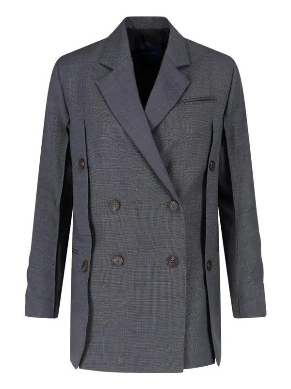 Comme Des Garçons Double-breasted Virgin Wool Blazer - Gray