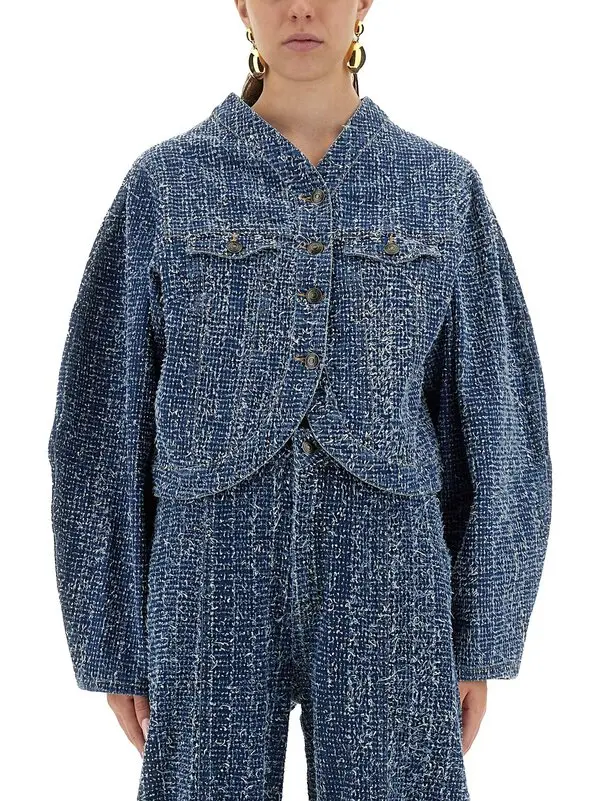 Remain Birger Christensen Round Sleeve Jacket - Blue