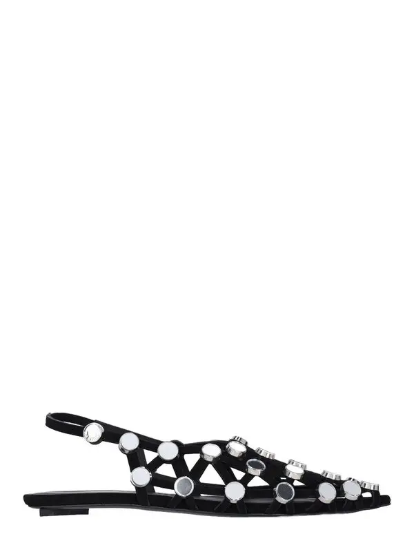 Attico Leather Ballet Flats - Black