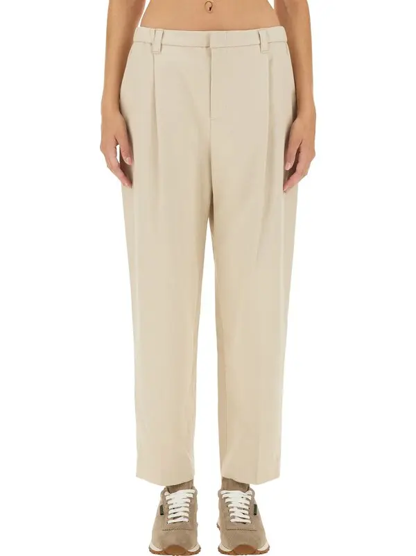 Brunello Cucinelli Cropped Fit Pants - Ivory