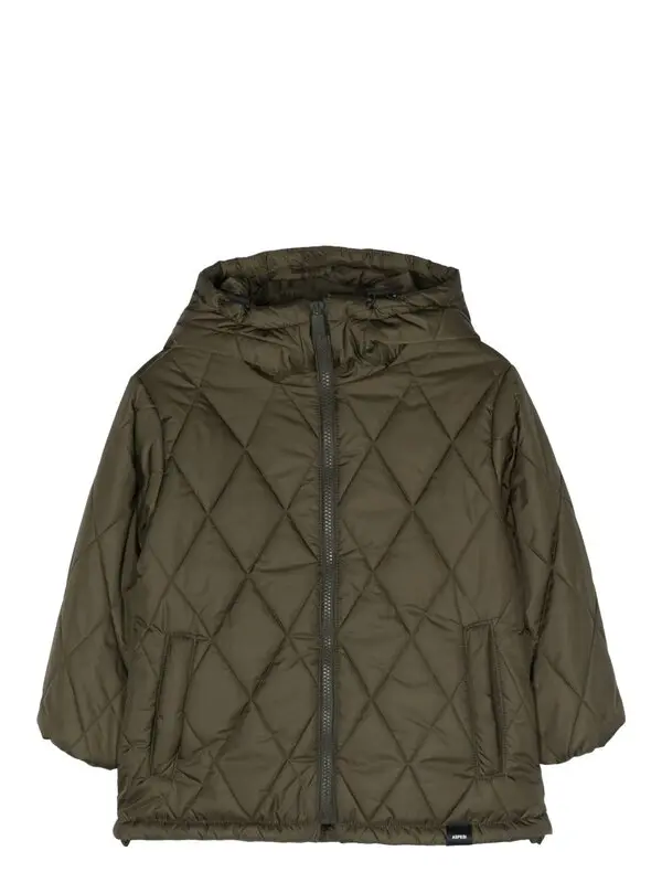 Aspesi Quilted Down Hooded Jacket - Military Green