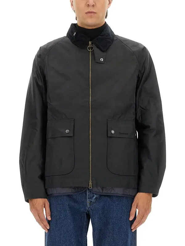 Barbour Waxed Bedale Jacket - Blue
