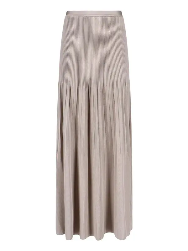 Giorgio Armani Pleated Maxi Skirt - Gray