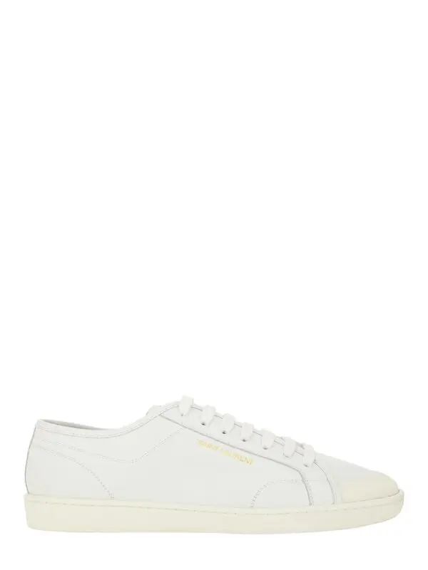 Saint Laurent Smooth Leather Sneakers - White