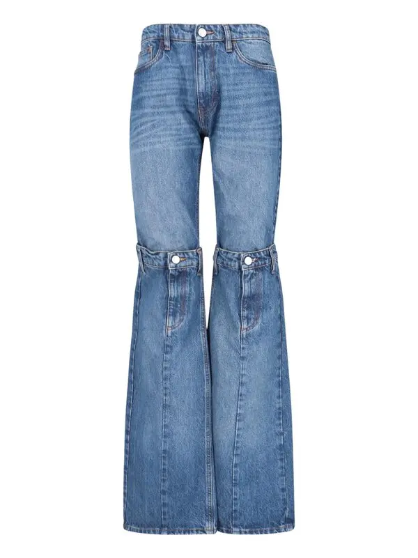 Coperni Open Knees Bootcut Jeans - Blue