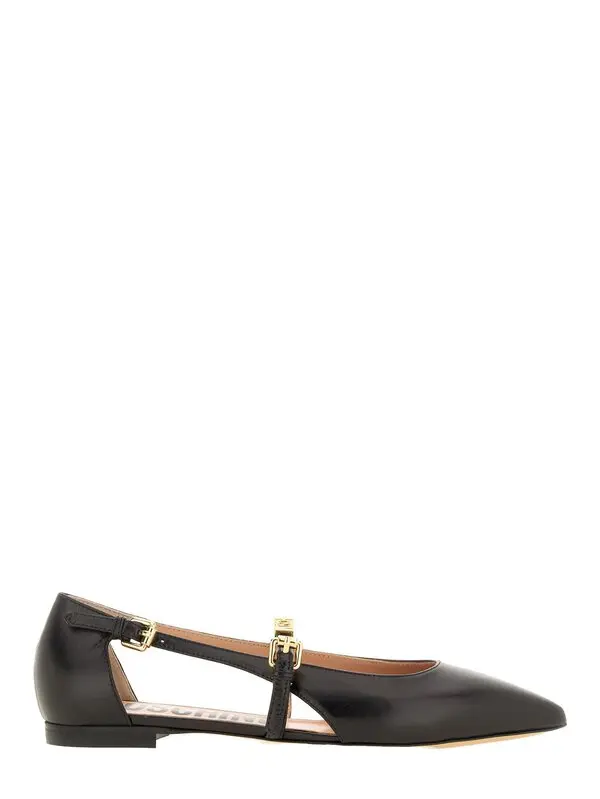 Moschino Leather Ballerina - Black