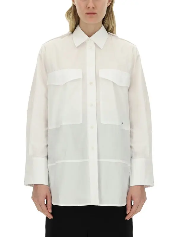 Victoria Beckham Oversize Pocket Shirt - White