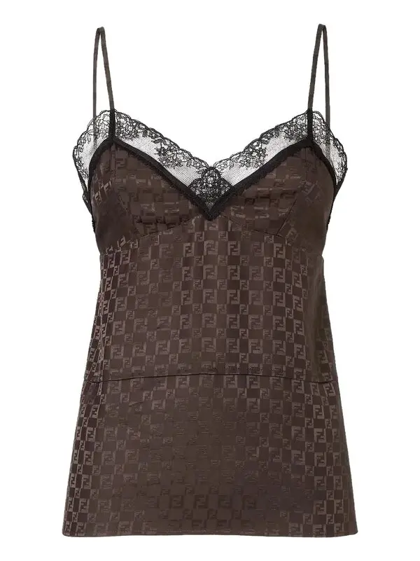 Fendi Jacquard Ff Top - Brown