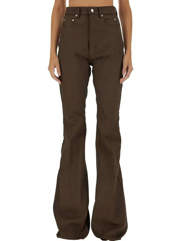 Rick Owens Boot-cut Denim Pants - Brown