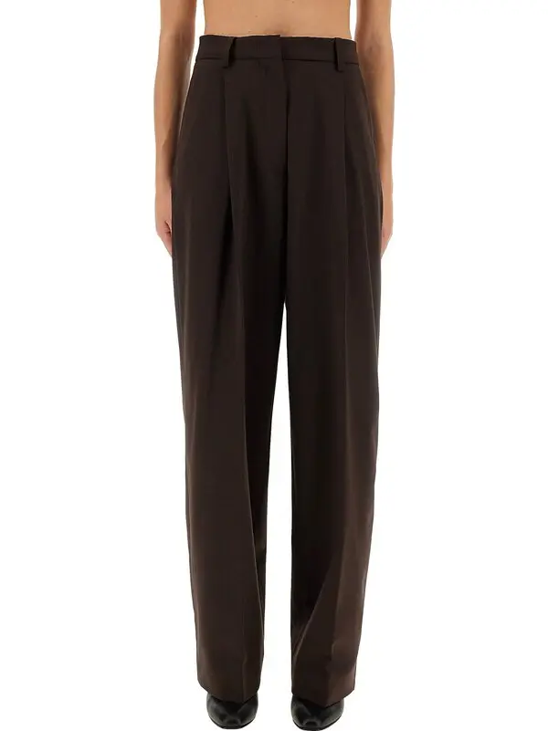 THELATEST Straight Leg Trousers - Brown