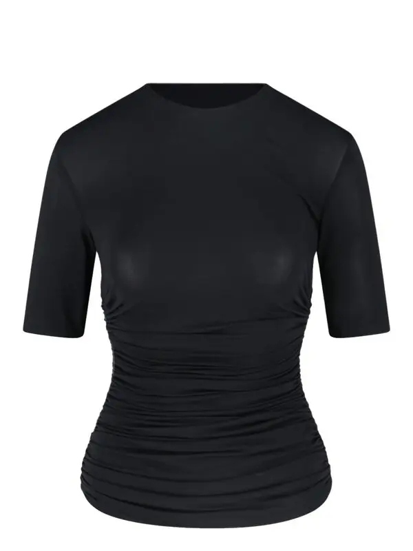 Alaïa Draped Viscose T-shirt - Black