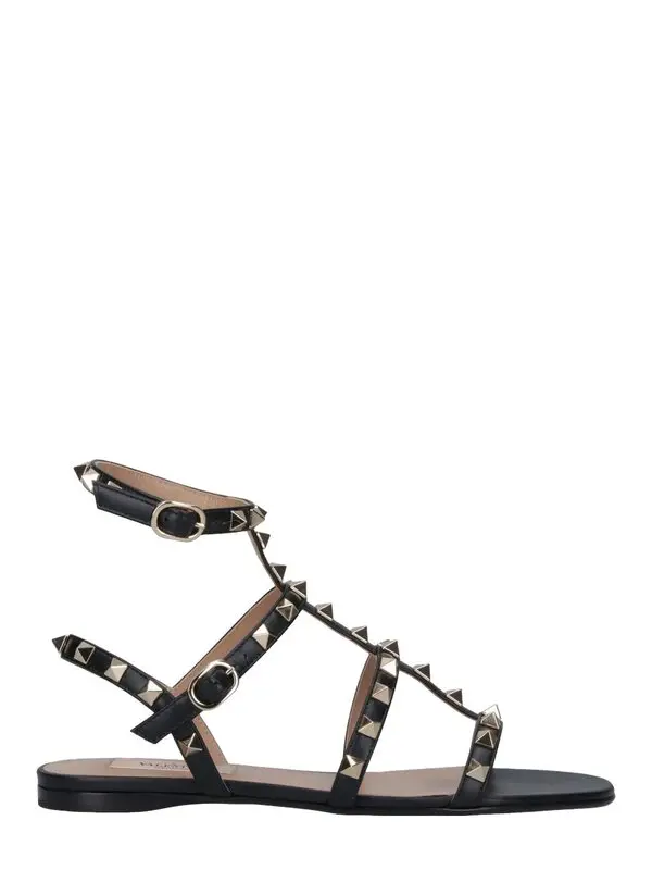 Valentino Garavani Rockstud Leather Sandals - Black