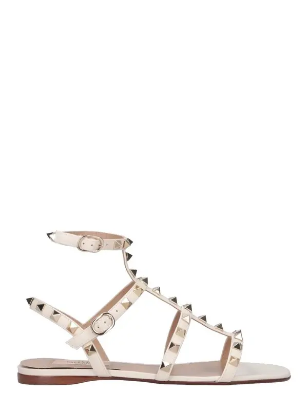 Valentino Garavani Rockstud Leather Sandals - White