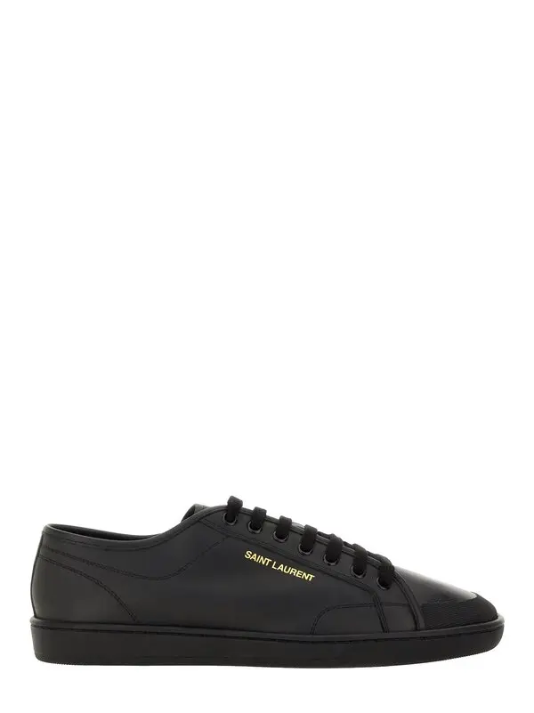Saint Laurent Smooth Leather Sneakers - Black