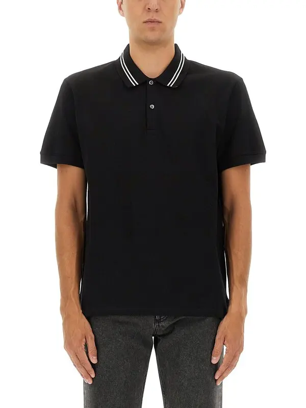 Alexander McQueen Polo Shirt With Logo On The Collar - Black