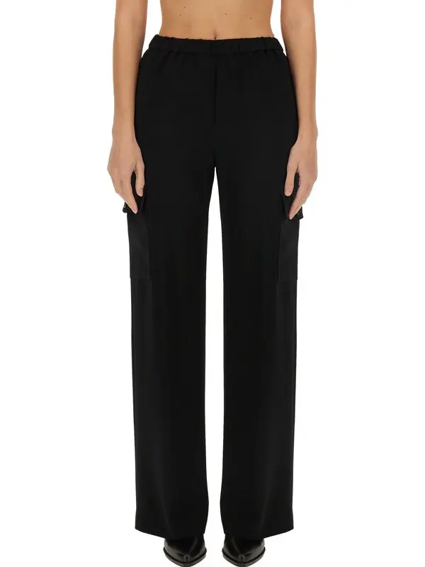 Aspesi Wide Leg Trousers With Pockets - Black
