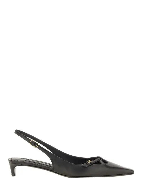 Dolce & Gabbana Leather Slingback Heels - Black