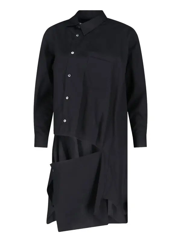 Comme Des Garçons Asymmetric Long Shirt - Black