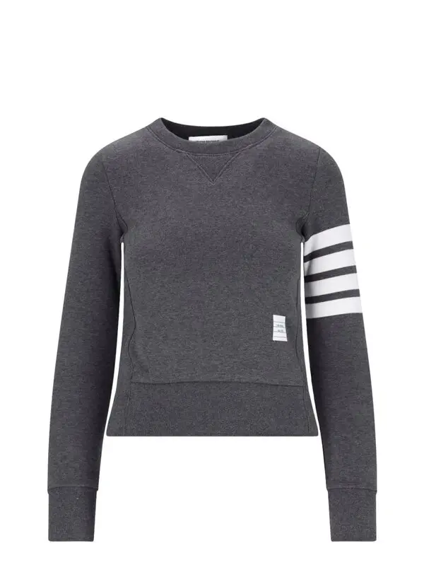 Thom Browne 4-bar Crew Neck Sweatshirt - Gray