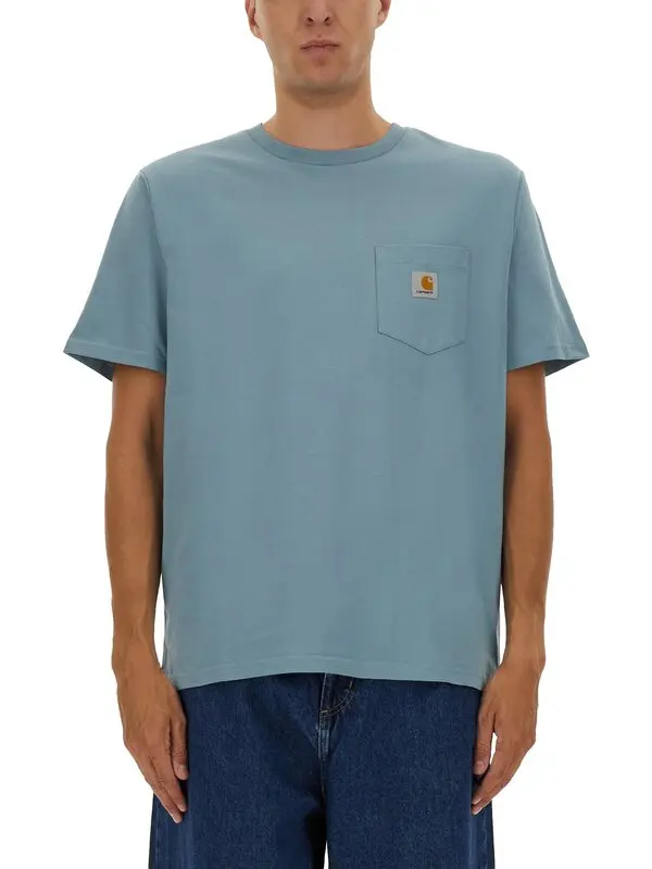 Carhartt Work In Progress T-shirt With Pocket - Azure