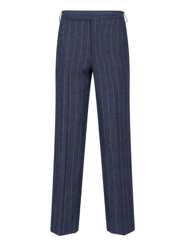 LARDINI Virgin Wool And Cashmere Pinstripe Pants - Blue