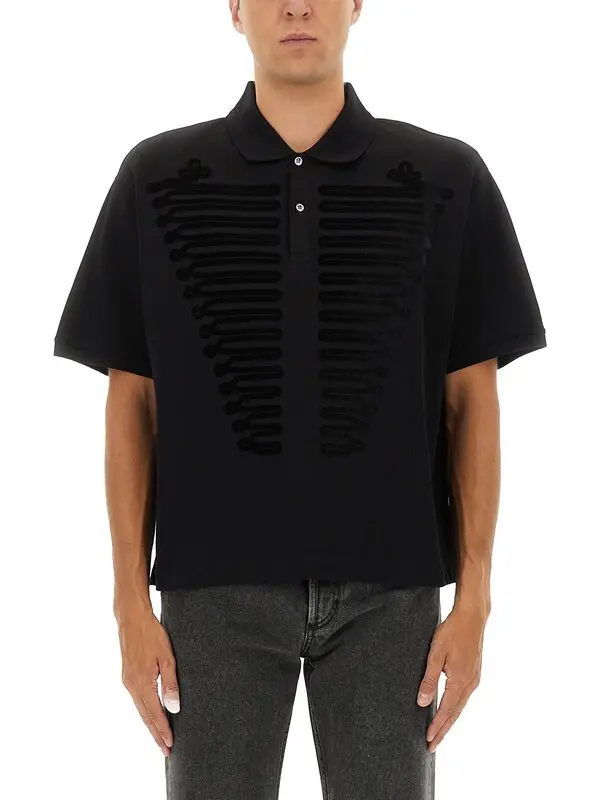 Alexander McQueen Polo Shirt "ceremonial Boxy - Black