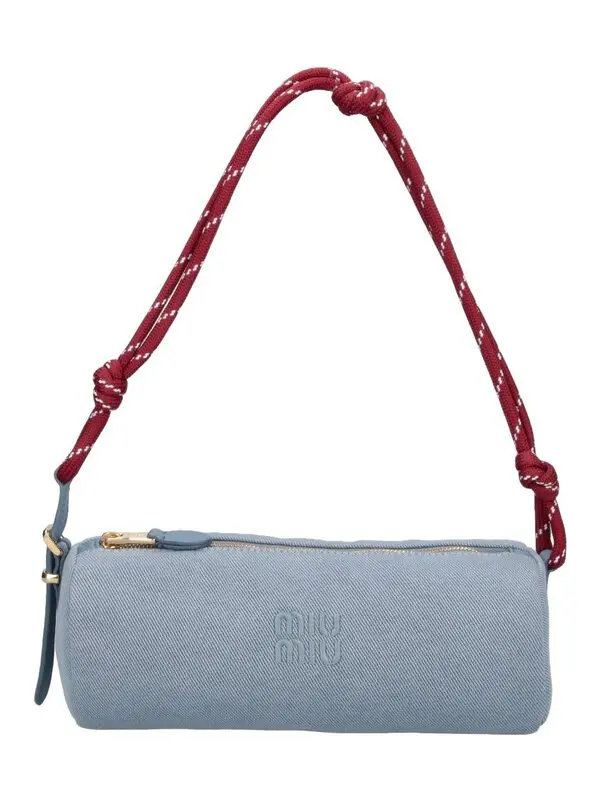 Miu Miu Logo Shoulder Bag - Light Blue
