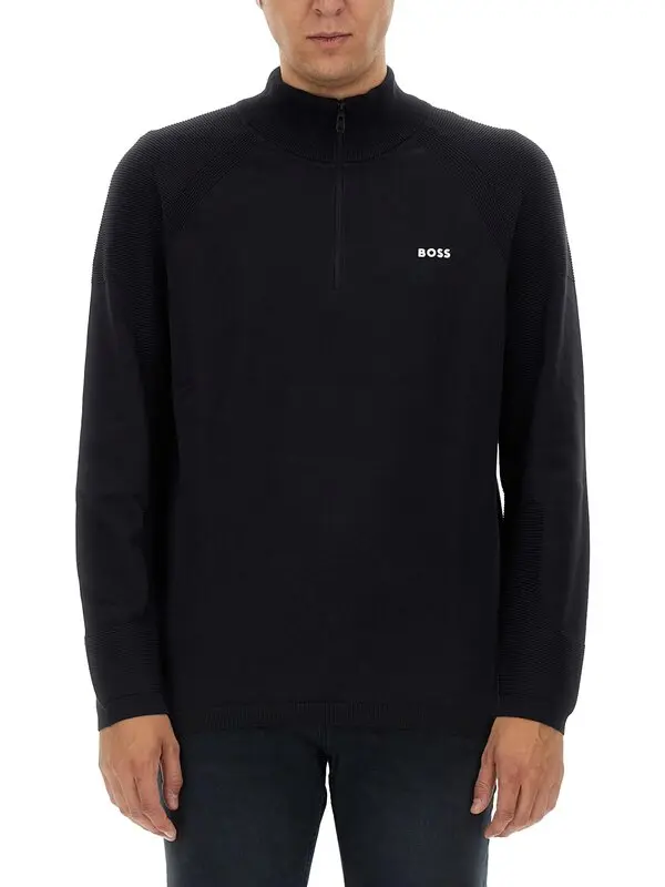 BOSS Sweatshirt With Logo - Blue