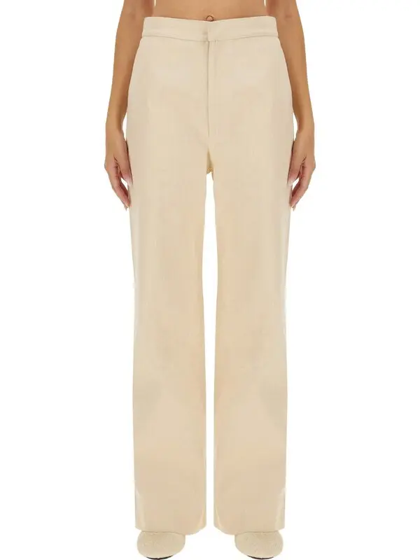 JIL SANDER Flared Regular Fit Pants - Ivory