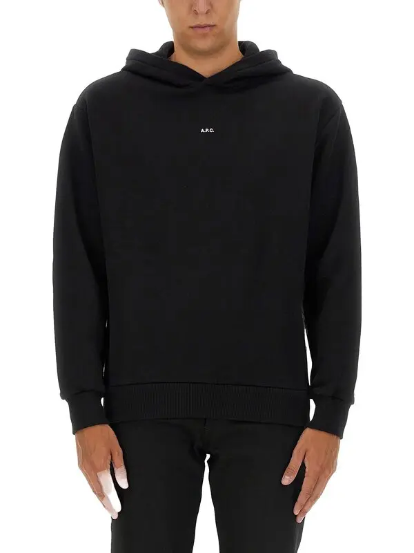 A.p.c. Sweatshirt With Micro Logo - Black