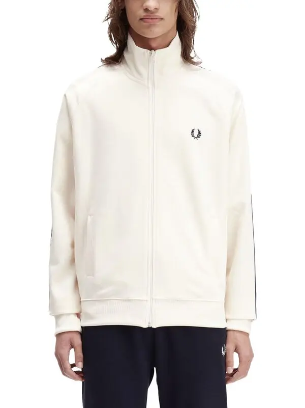 Fred Perry Track Jacket With Contrasting Webbing - Beige