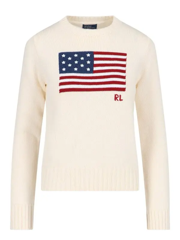 Polo Ralph Lauren American Flag Sweater - Cream