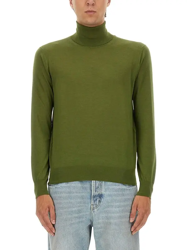 Saint Laurent Cashmere, Wool And Silk Turtleneck - Green