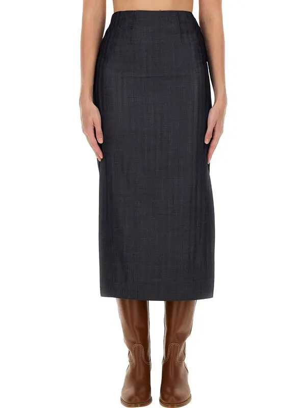 Etro Wool-blend Pencil Skirt - Grey