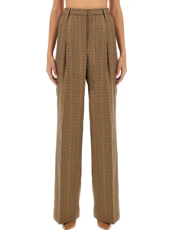 Dries Van Noten Check Pattern Trousers - Brown