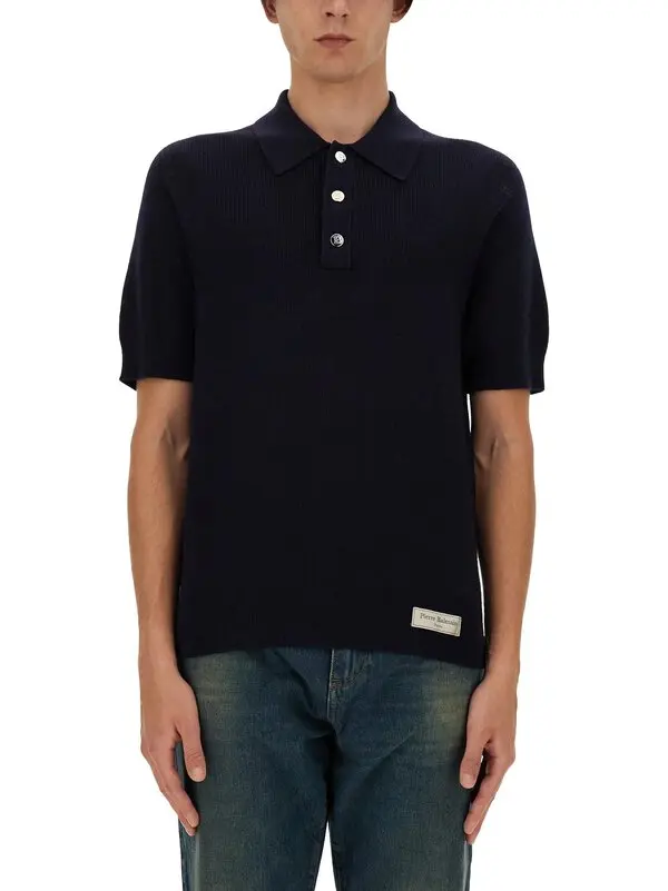 Balmain Merino Wool Polo Shirt - Blue