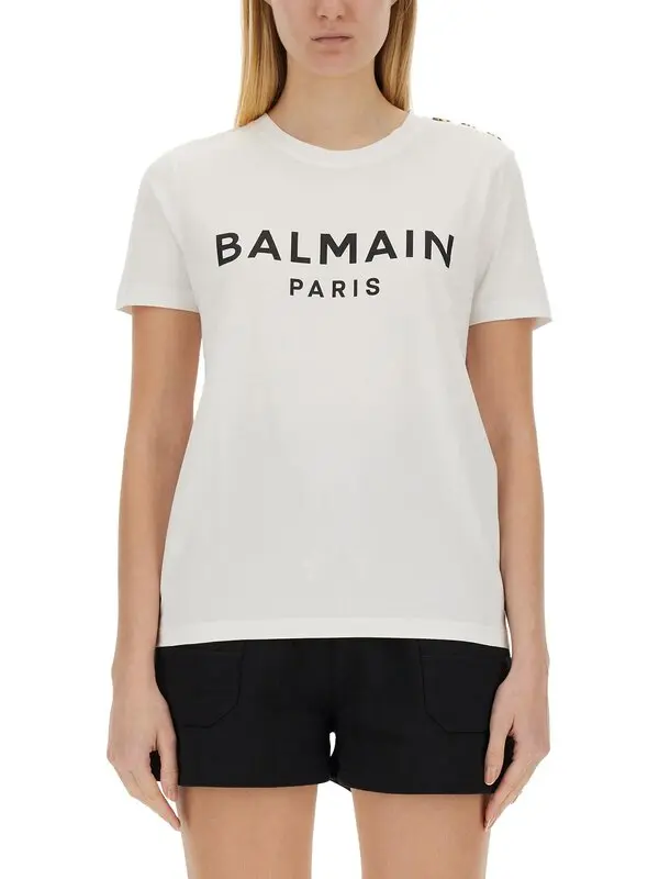 Balmain Logo T-shirt - White