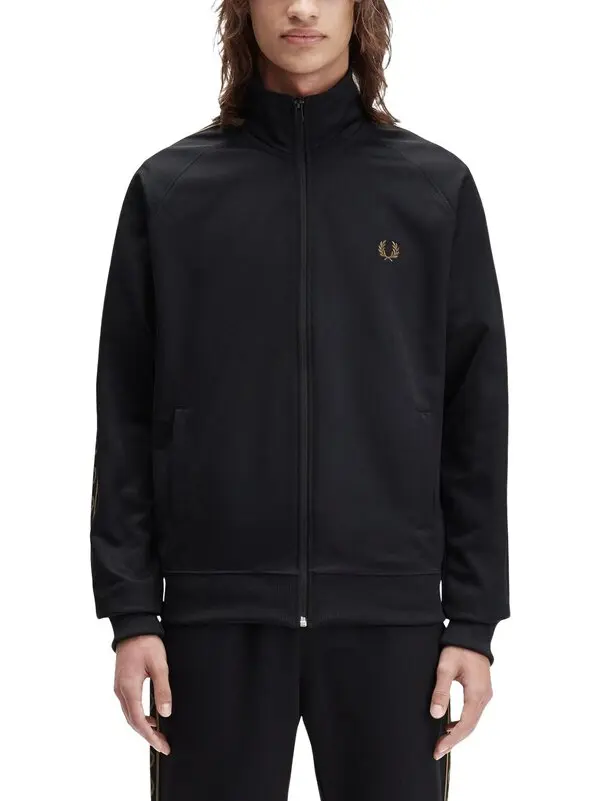 Fred Perry Track Jacket With Contrasting Webbing - Black