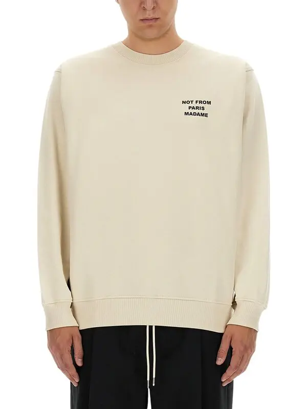 Drole De Monsieur Slogan Sweatshirt - Ivory
