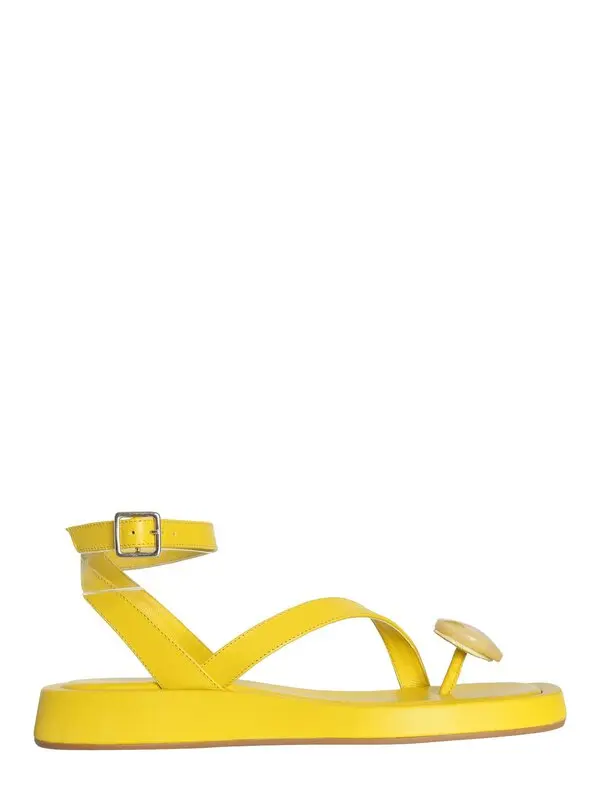 GIA BORGHINI Rosie 18 Leather Sandals - Yellow
