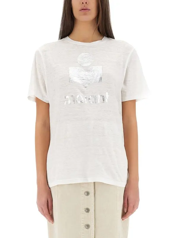 MARANT ETOILE Zewel Linen T-shirt - White