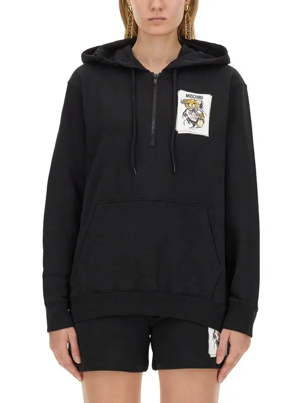 Moschino Sweatshirt With Logo Print - Black