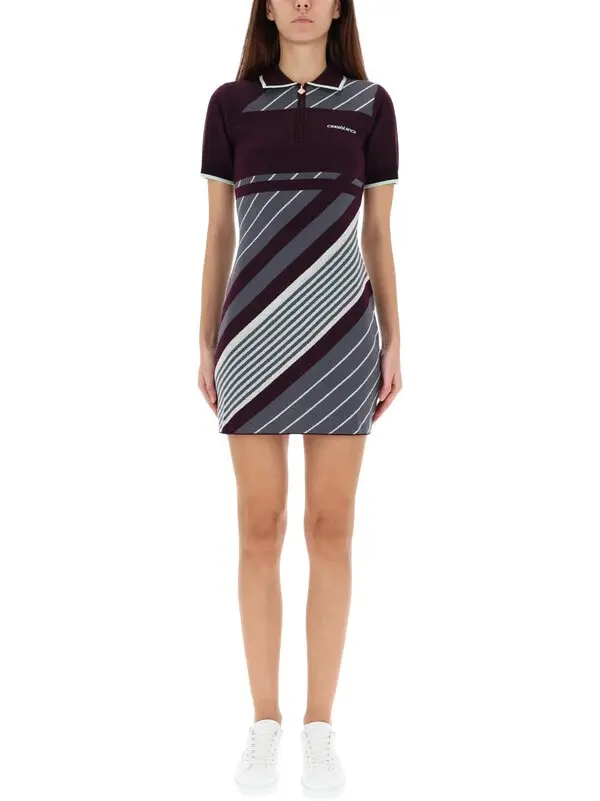 Casablanca Diagonal Tennis Polo Dress - Purple