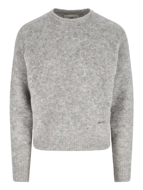 Ami Alpaca Blend Sweater - Gray
