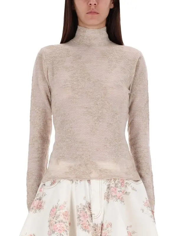 GANNI Alpaca Blend Sweater - Beige