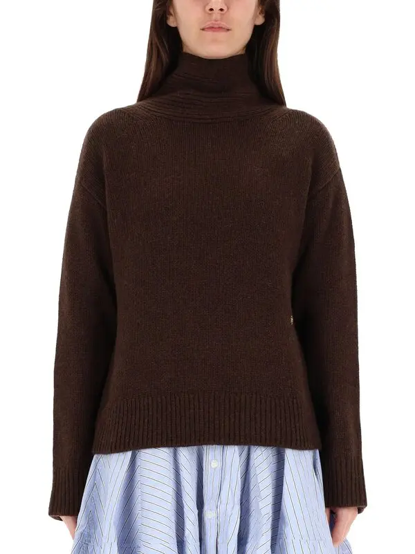 GANNI Wool Blend Sweater - Brown