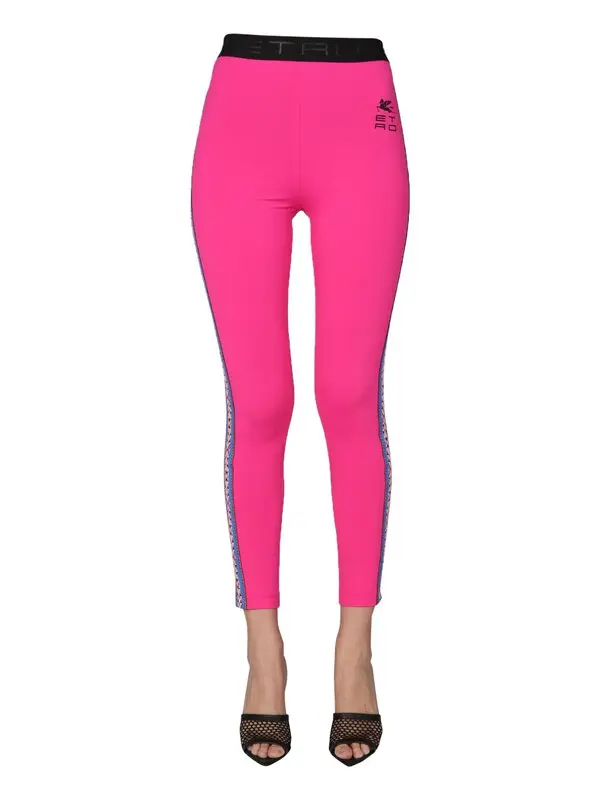 Etro Leggings With Logo - Pink