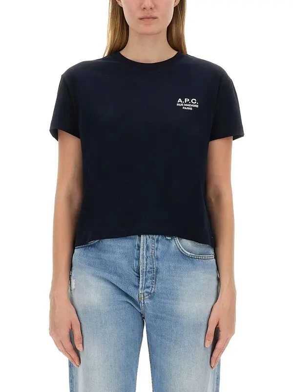 A.p.c. A. P.c. Logo T-shirt - Blue