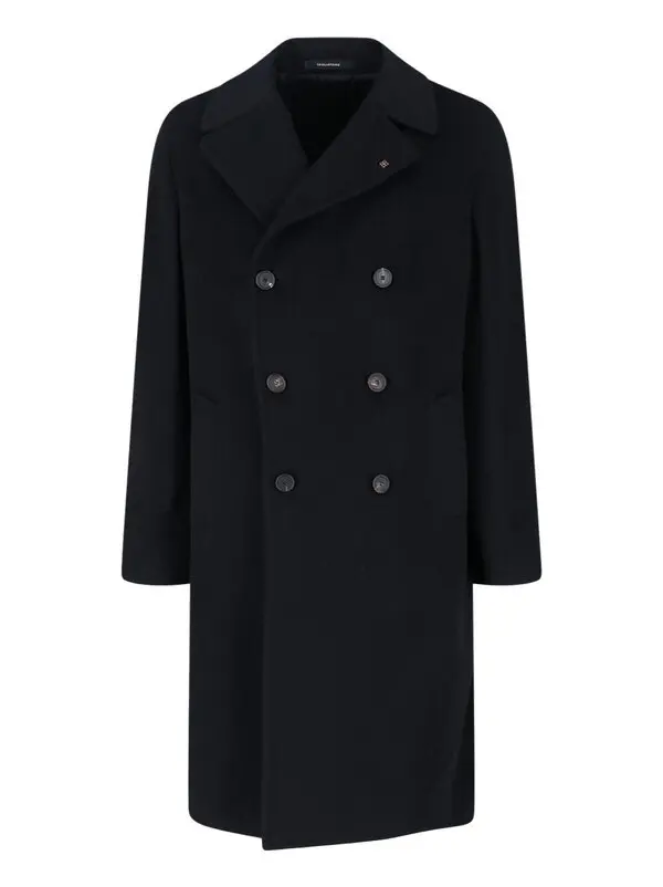 TONYWACK Double-breasted Wool Coat - Black